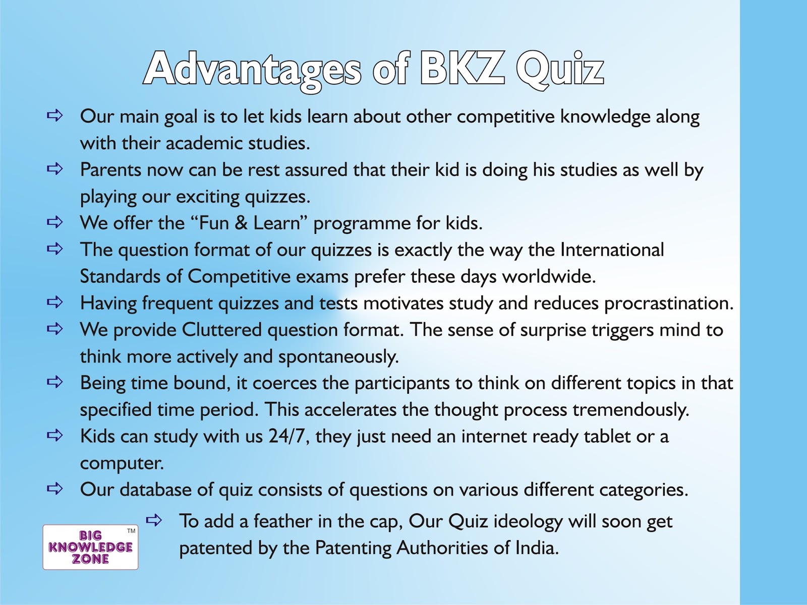 Big Knowledge Zone: Features