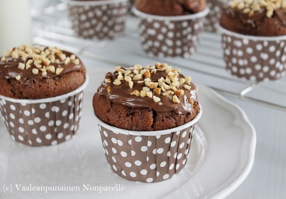 Vaaleanpunainen Nonparelli: Nutellamuffinssit
