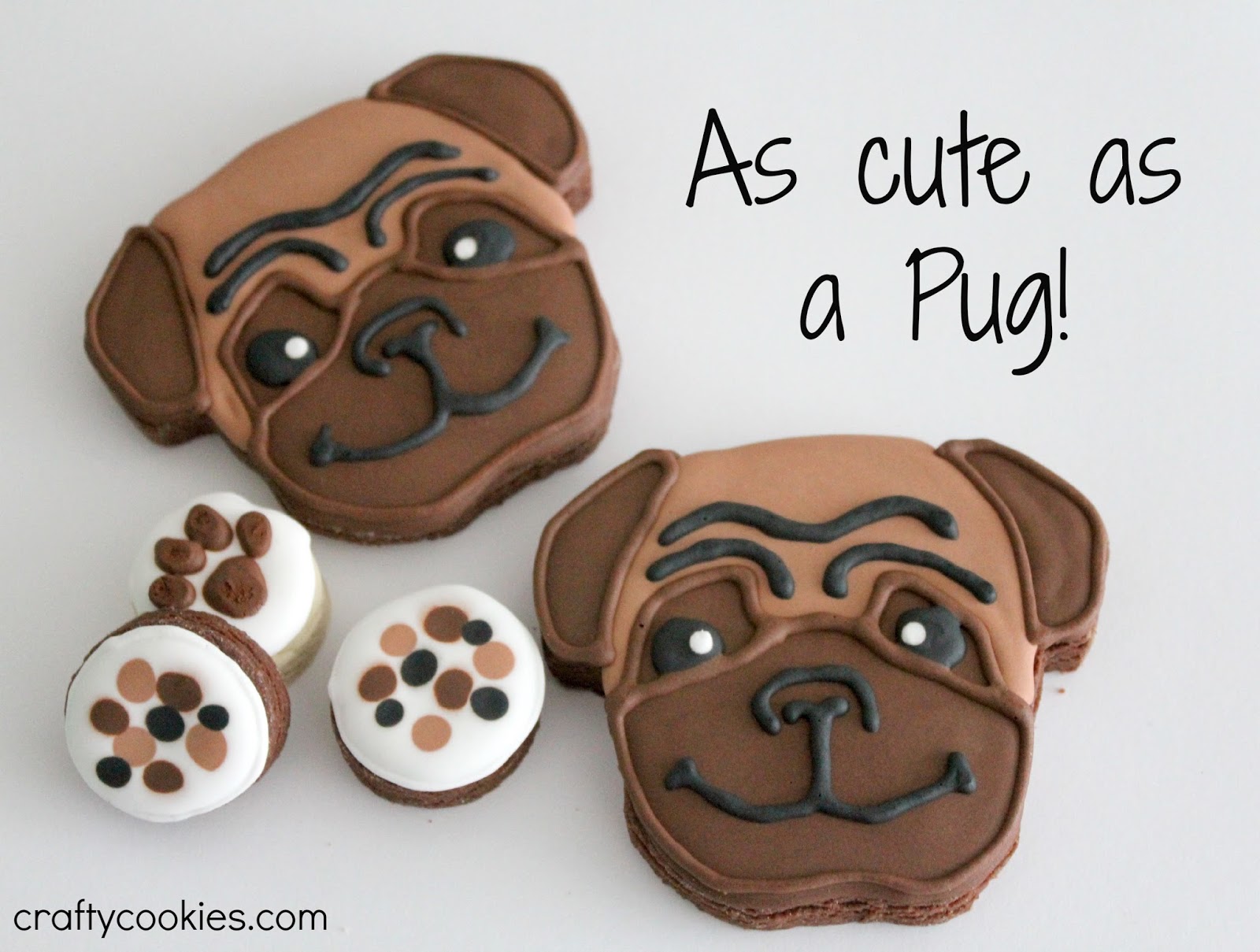 Crafty Cookies: As Cute As A Pug: Dog Cookies | Dog biscuits homemade ...