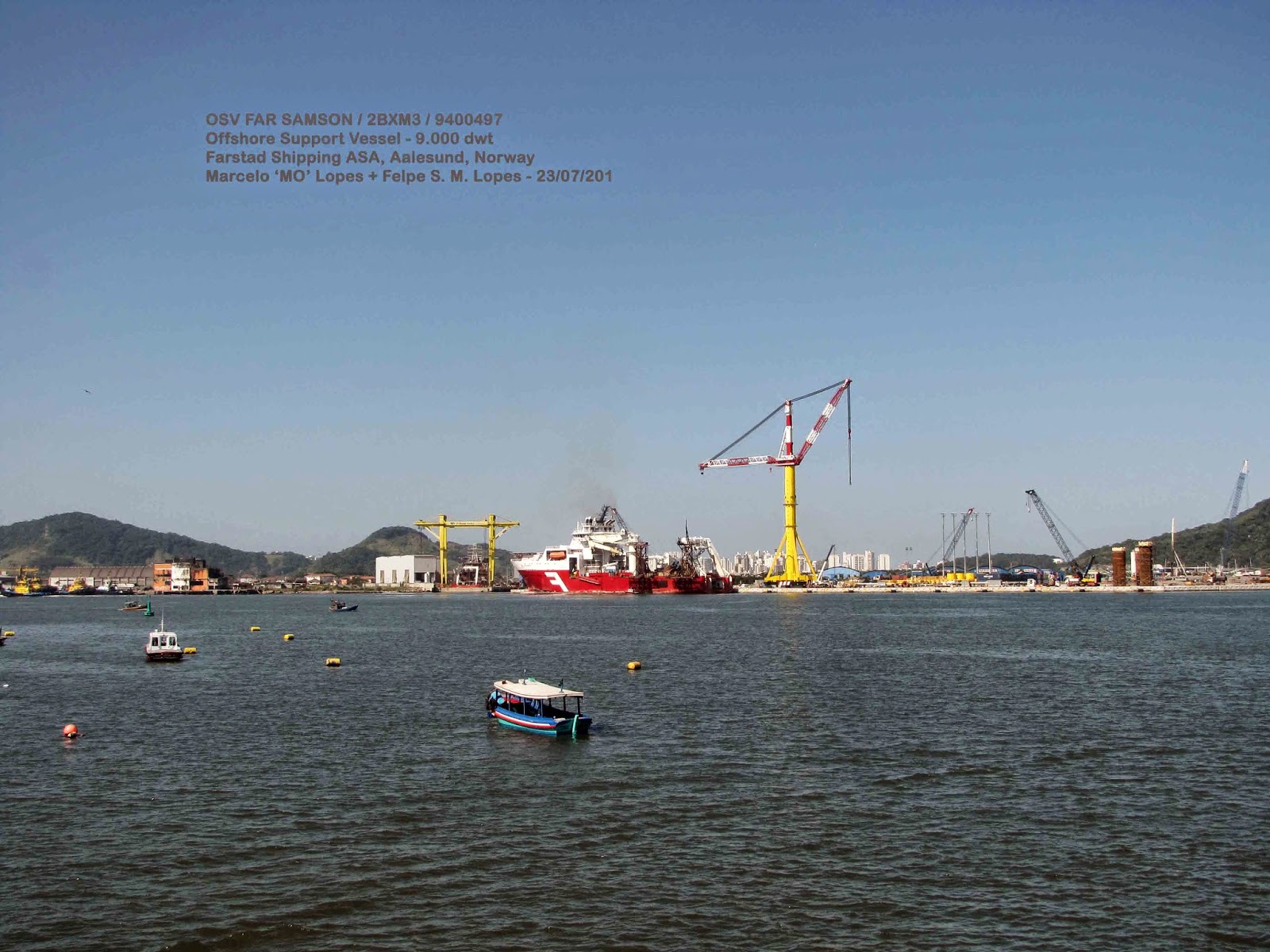 Santos Shiplovers: OSV Far Samson / 2BXM3 - Primeira escala no porto ...