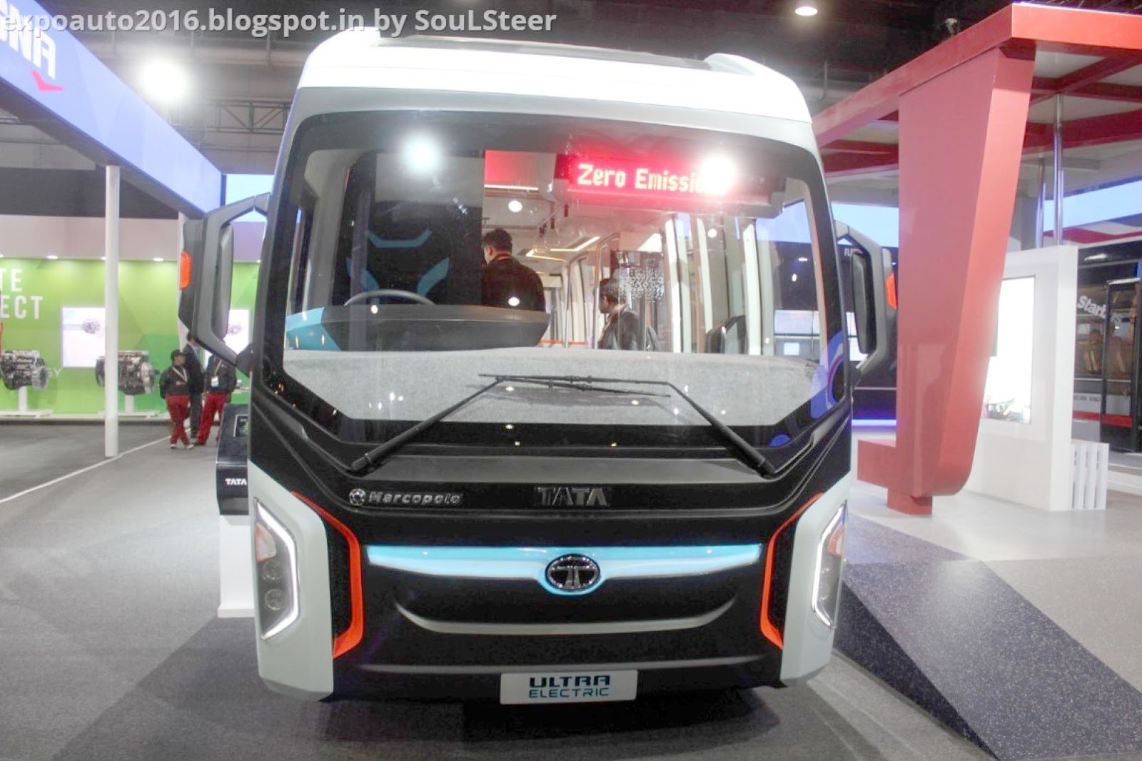 Auto Expo 2016 by SouLSteer: Tata Marcopolo Ultra Electric and Starbus Hybrid bus on display at ...