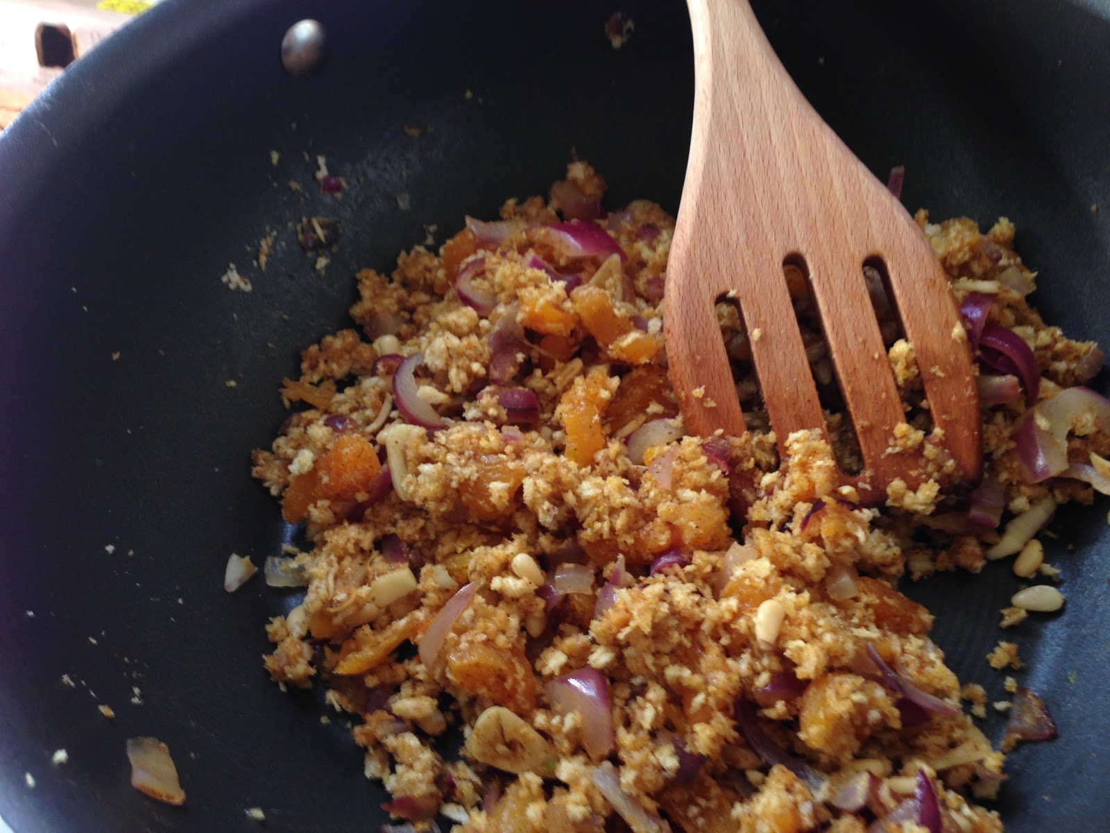 Nick cooks...: Roast lamb with spiced apricot and pine nut stuffing and ...