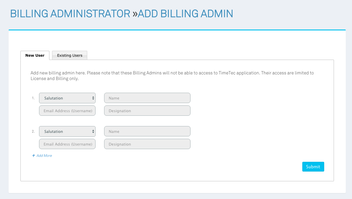 Adding Billing Admin In Timetec Fingertec Technical Blog