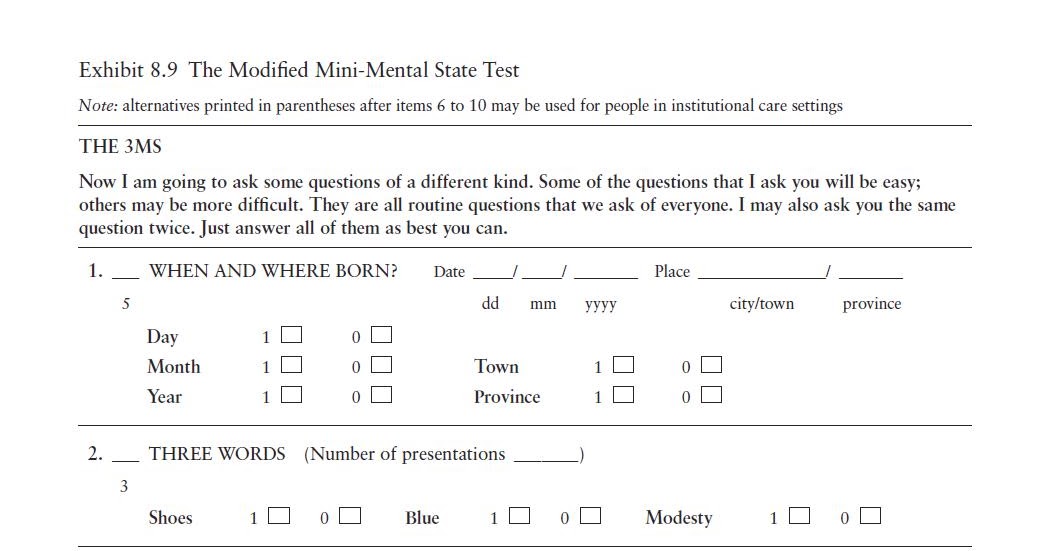 CriAnciCes: Modified Mini-Mental State Test