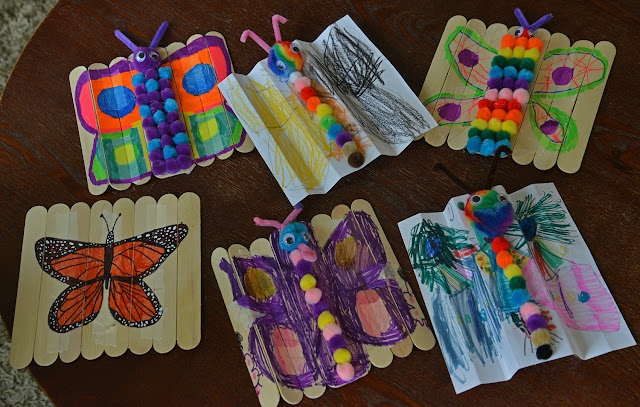 A school of fish: Caterpillar to Butterfly Metamorphosis Craft