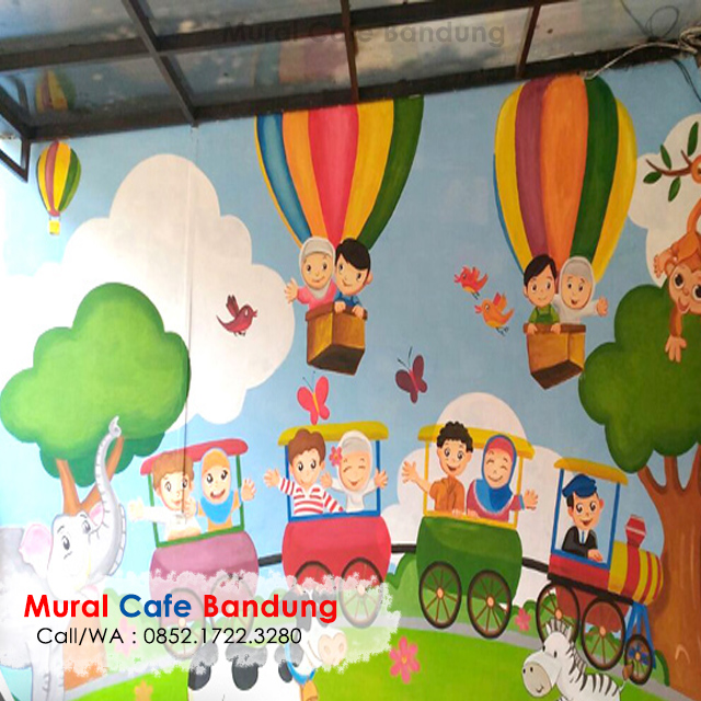 Lukis Mural Sekolah Keren Bandung | Mural Cafe Bandung, Mural Cafe ...