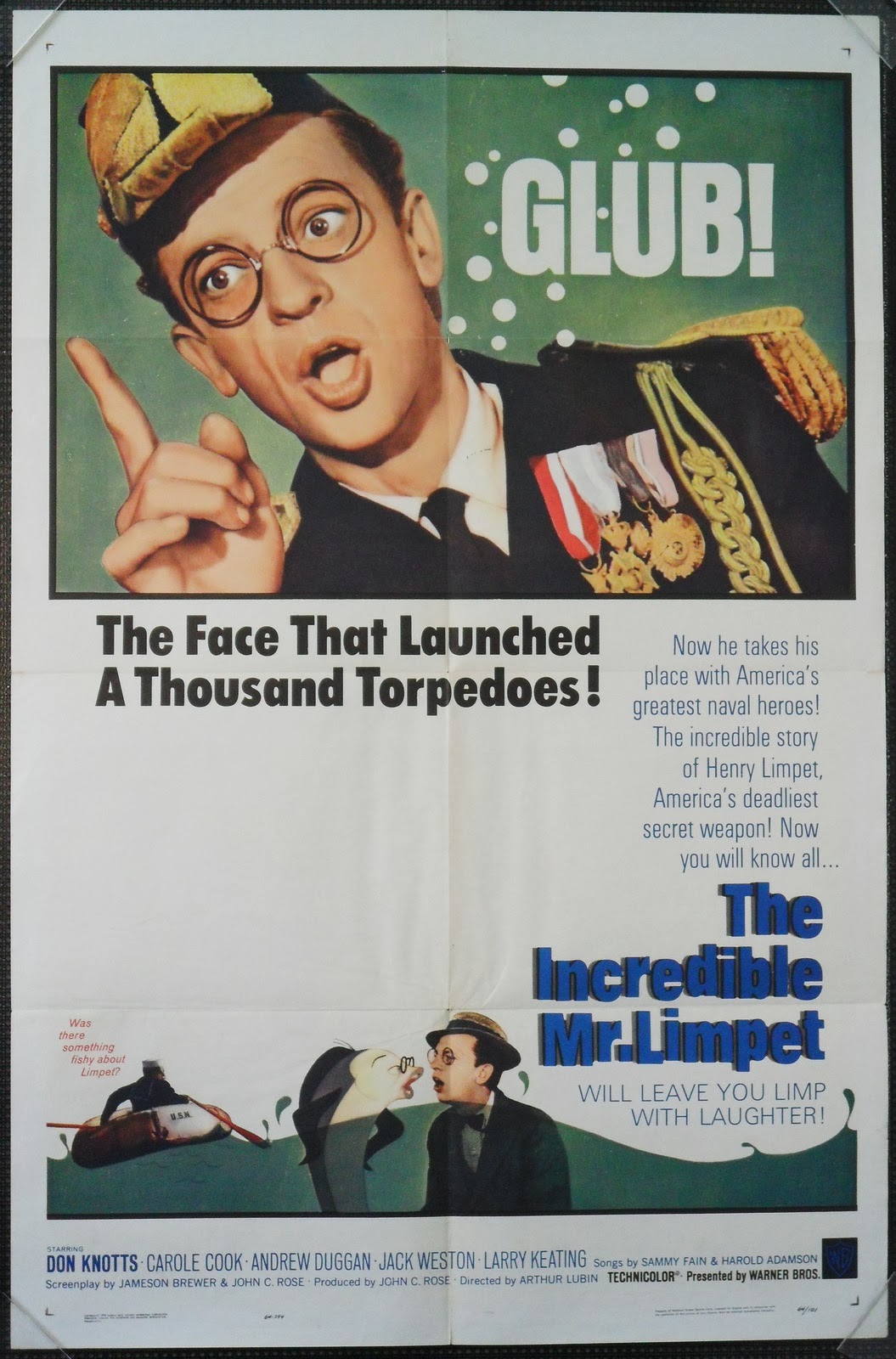 Animated Film Reviews: The Incredible Mr. Limpet - Don Knotts Wins ...