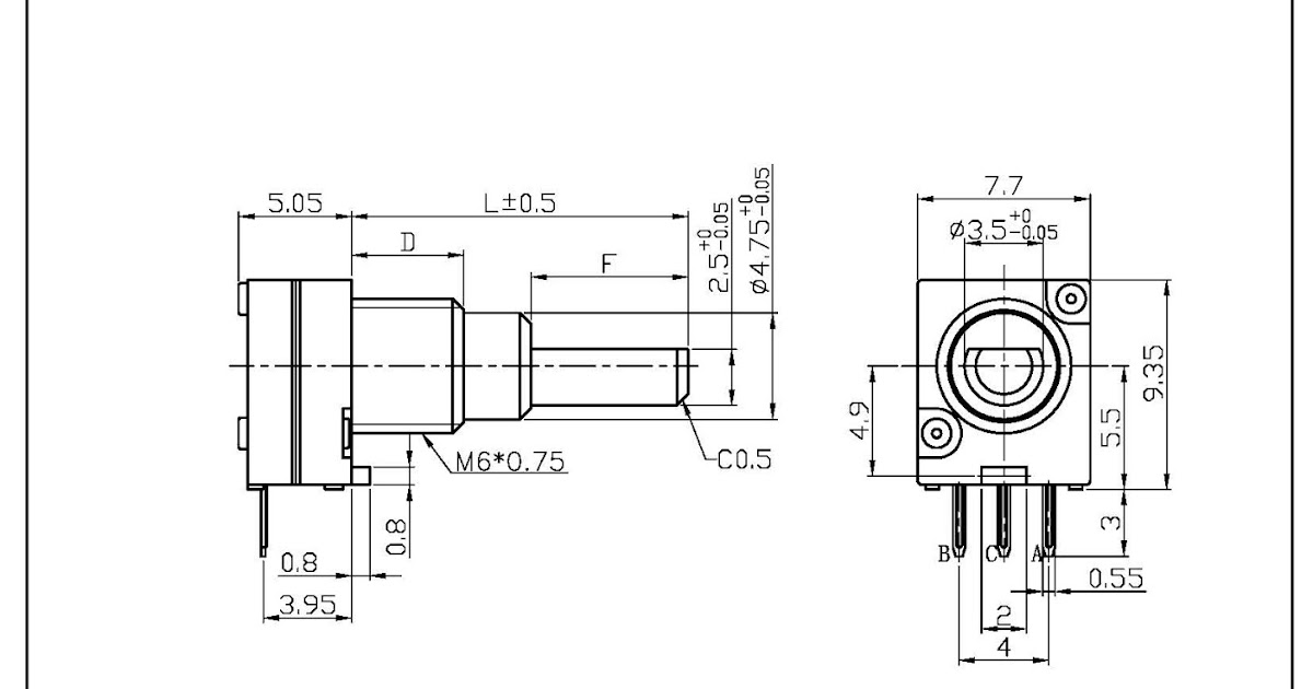 LJV Encoders, Potentiometers & Switch: LJV rotary encoder drawing of ...