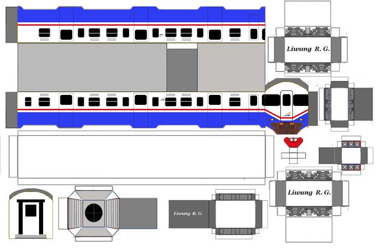 PAPERCRAFT KERETA PENUMPANG DAN BARANG INDONESIA 2016