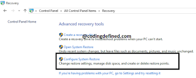 Create System Restore Point in Windows 10 - Coding Defined