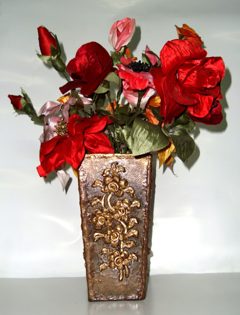 Handmade Flower Vase and Flowers ~ Pratibha Art & Craft