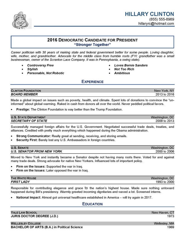 Resume Writers' Digest: Newsjacking the Presidential Election
