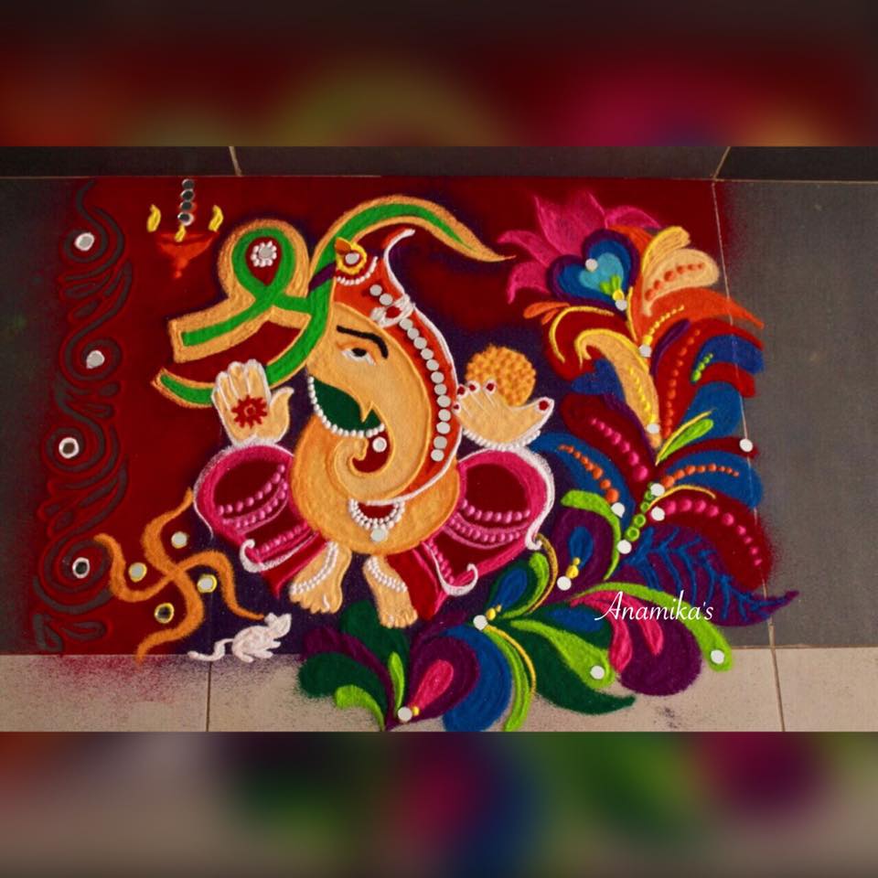 TELUGU WEB WORLD: 10+ Best Ganesh Rangoli Designs - Ganesh Chaturthi ...