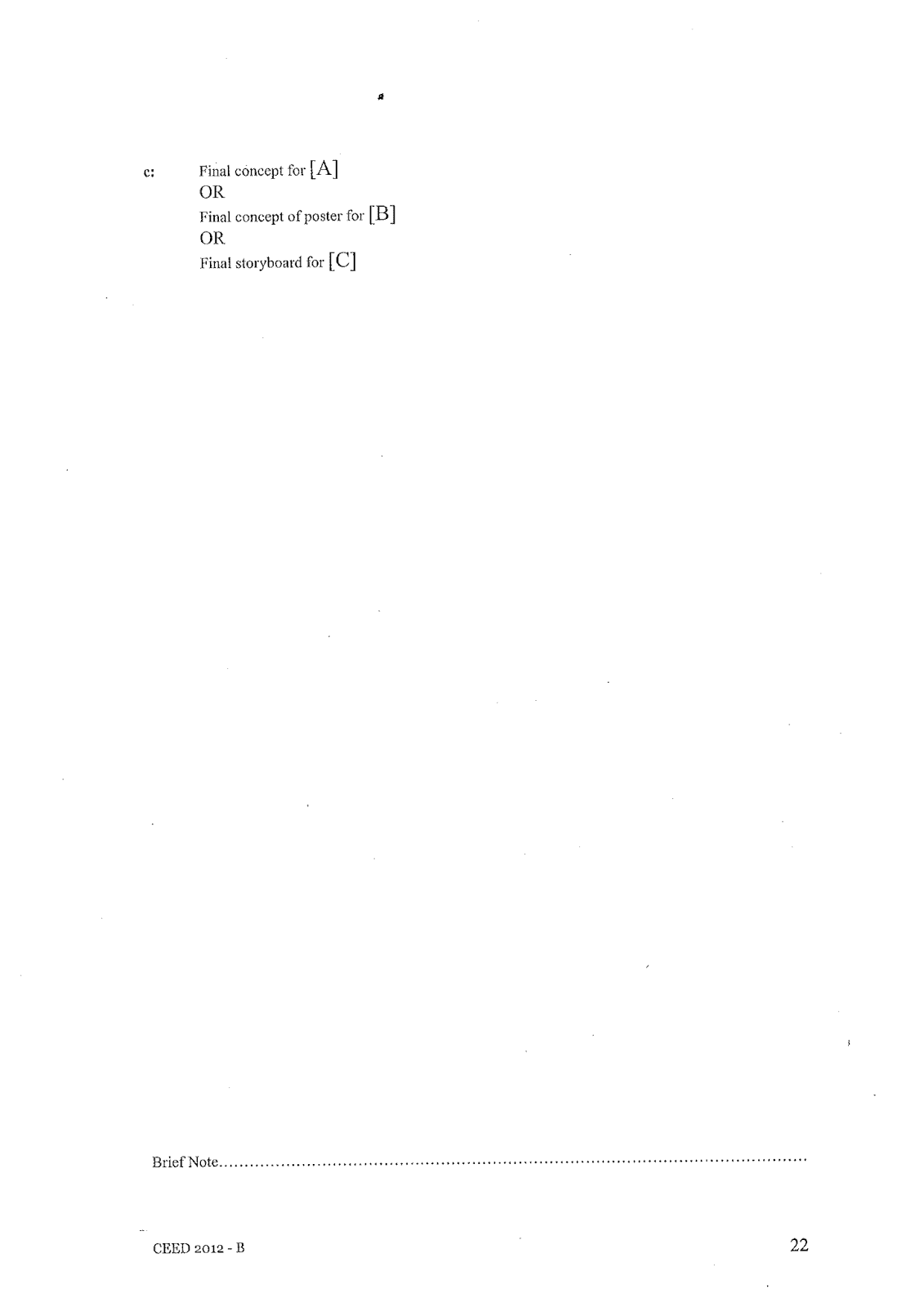CEED 2012 Question Paper