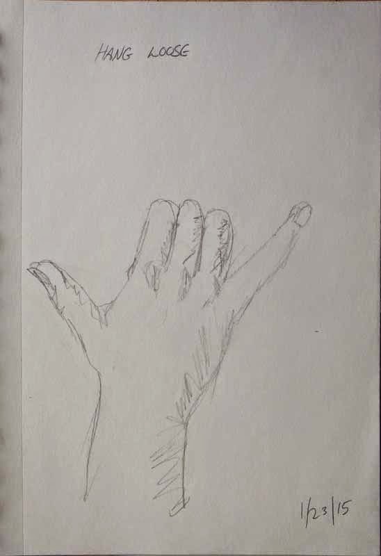 Kats Mish Mash: "Hang Loose" pencil sketch