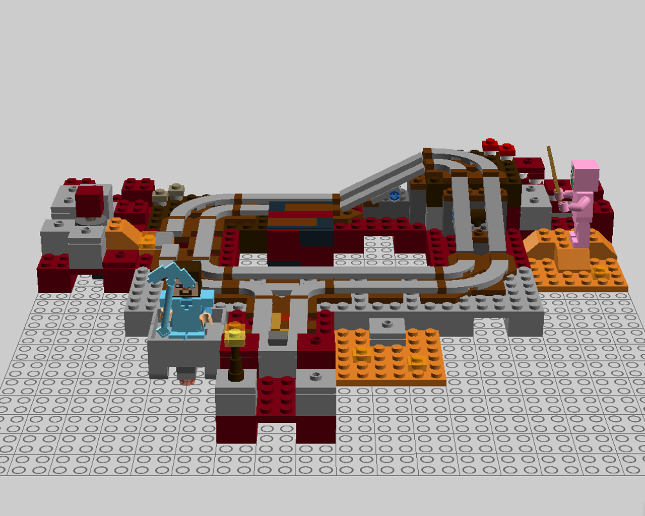 My Underground Base: Lego Minecraft------The Nether Railway