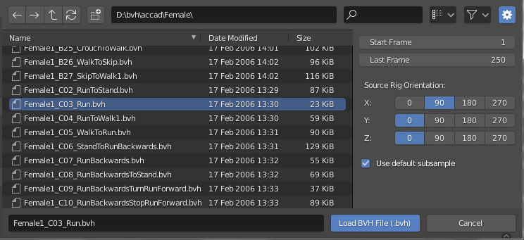 Diffeomorphic: BVH Main Panel