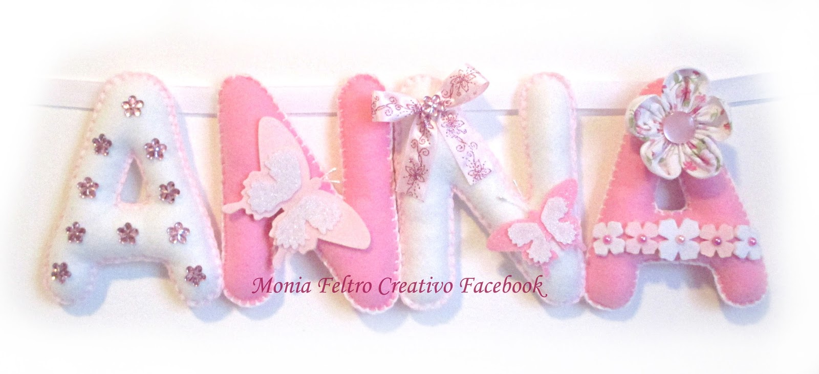 Fiocco nascita rosa per bambina, nome Anna in tessuto da appendere ...