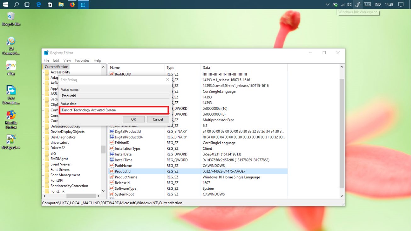 Mengganti Product ID Windows dengan Memanfaatkan Registry Editor