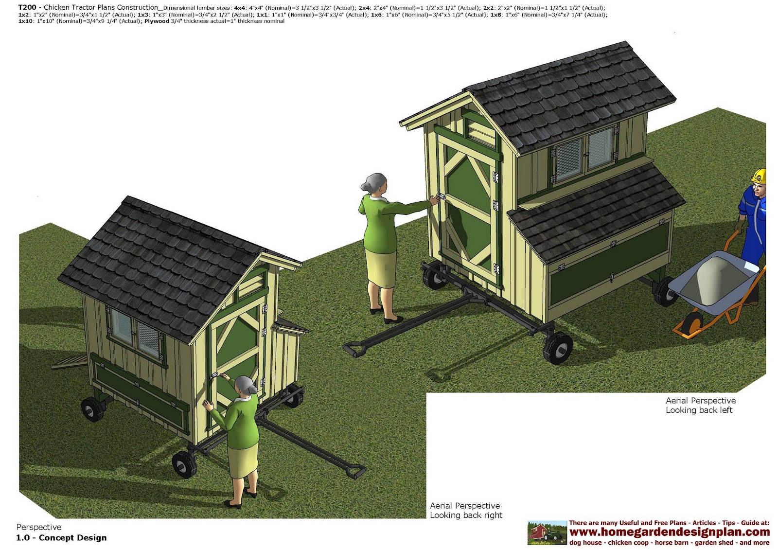 T200 - Chicken Tractor Plans Construction - Chicken Trailer Plans ...