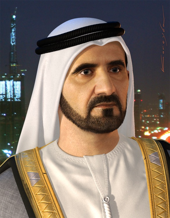 3D / CG portrait: Sheikh Mohammed Bin Rashid Al Maktoum, 3D/CG Portrait