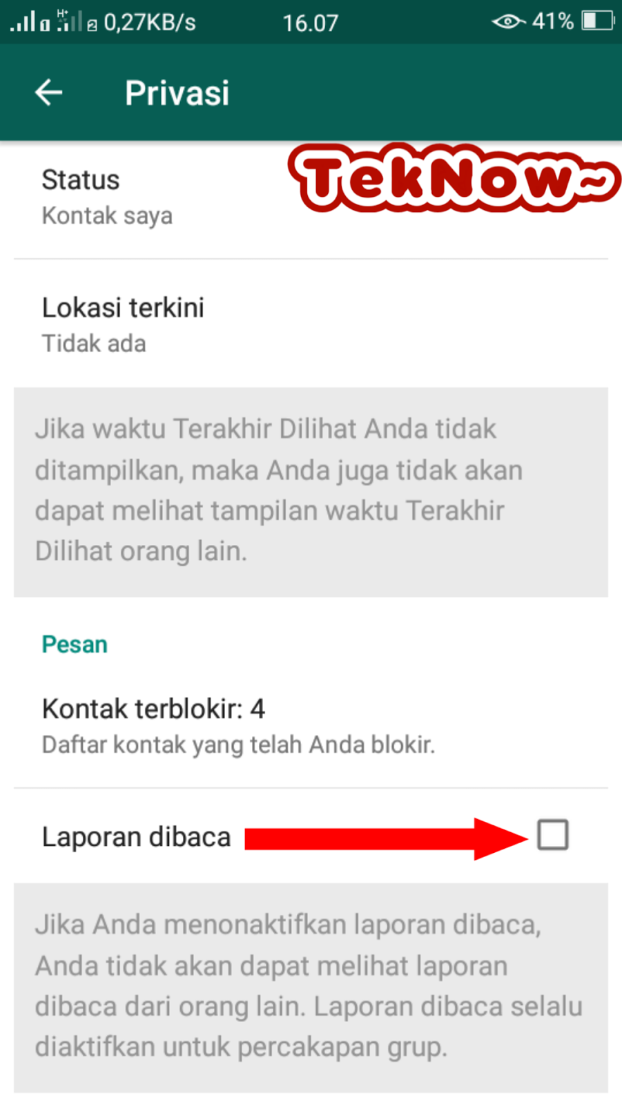Cara Hilangkan Centang Biru Di Whatsapp, Agar Bisa Membaca Pesan Tanpa Ketahuan - TEK-NOW
