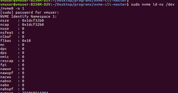 Ting's Note: [linux][nvme-cli] nvme id-ns