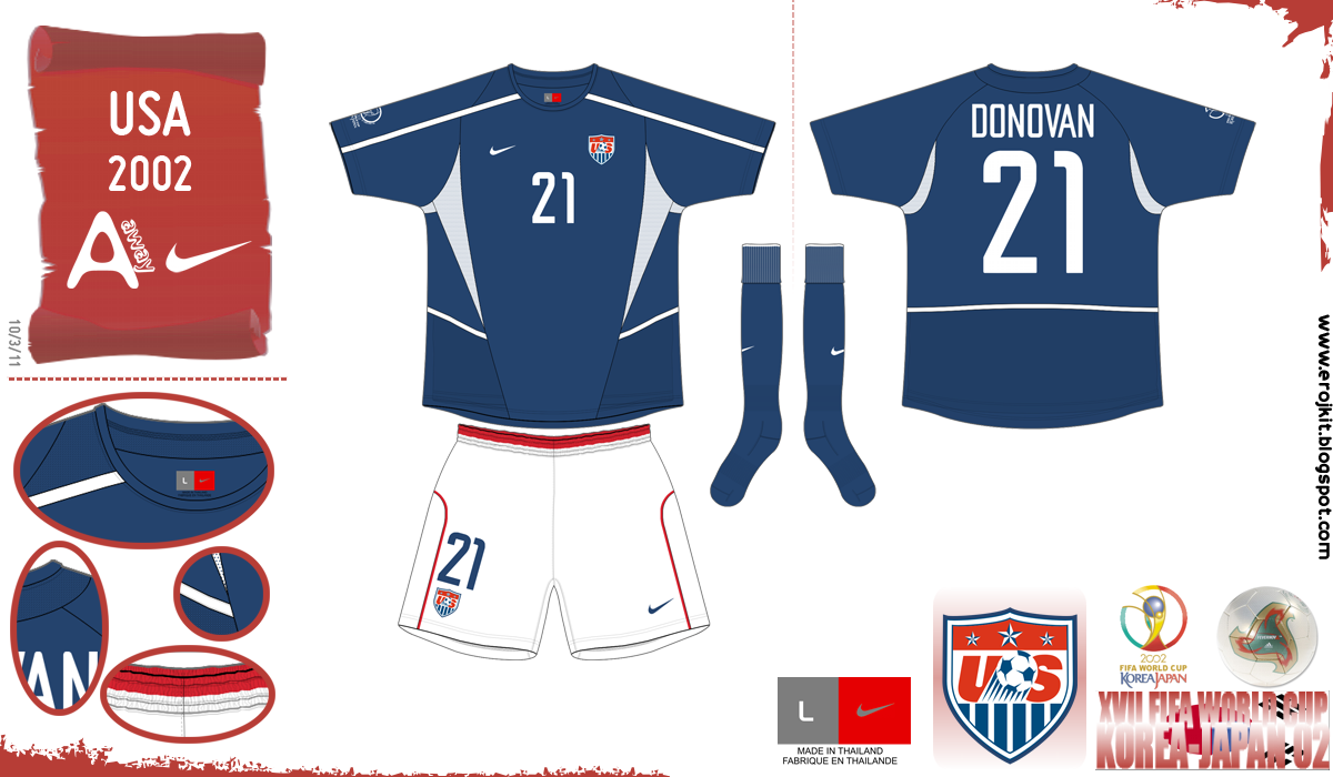Kit Design, by eroj: 2002 Estados Unidos (Home e Away)