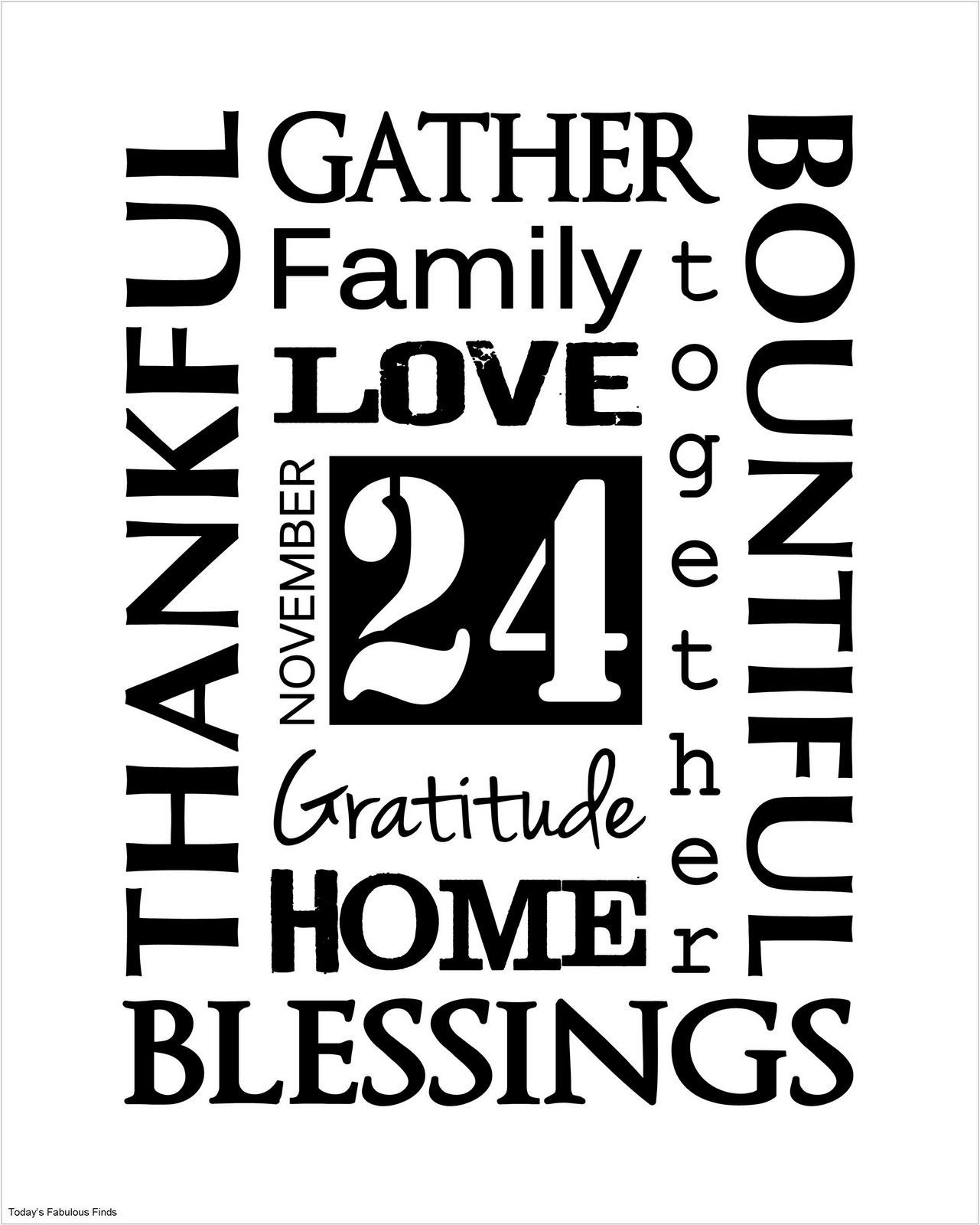 Today's Fabulous Finds: Thanksgiving Subway Art Prints: Second Edition