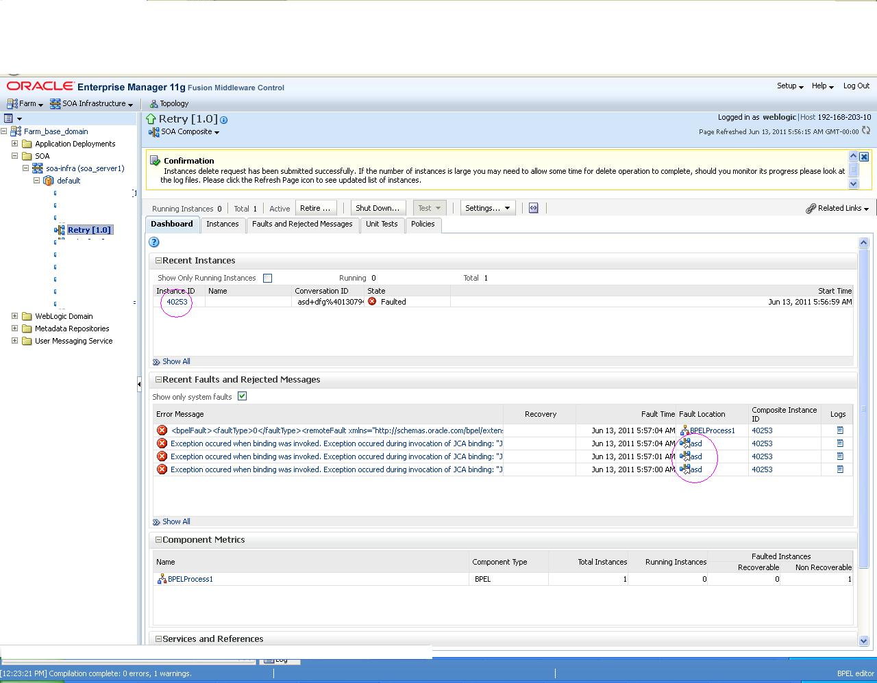 Learning SOA: Understanding Transaction in SOA Suite 11g with an example