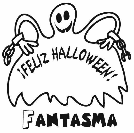 Fantasma deseando un Feliz Halloween para Colorear y Pintar - COLOREA ...