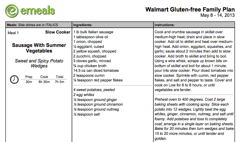 eMeals Review - I'm A Celiac