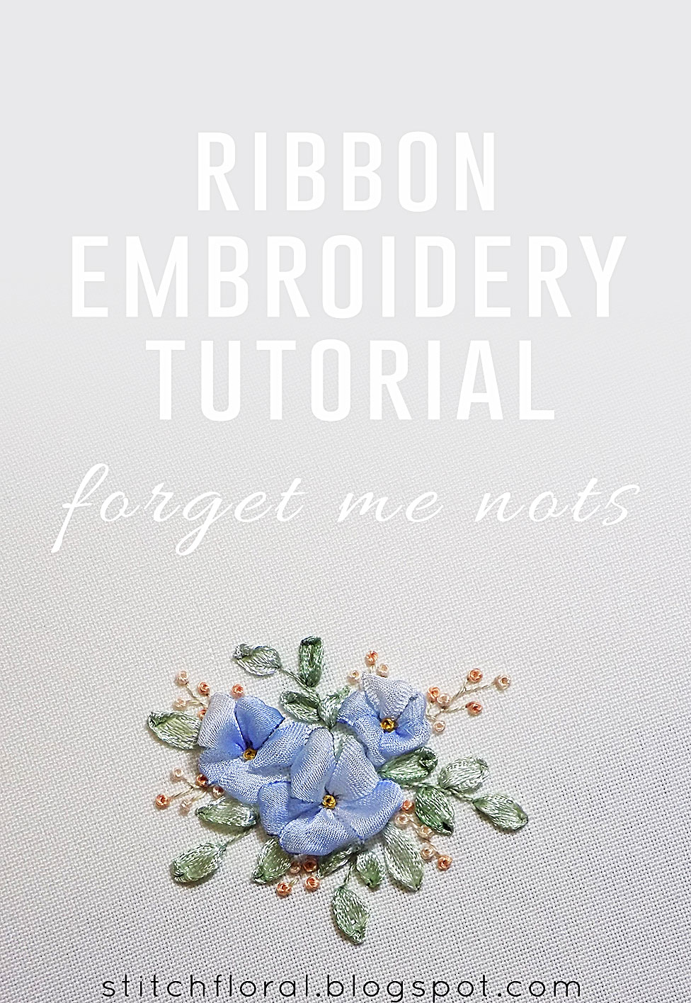Forget me nots: ribbon embroidery tutorial - Stitch Floral