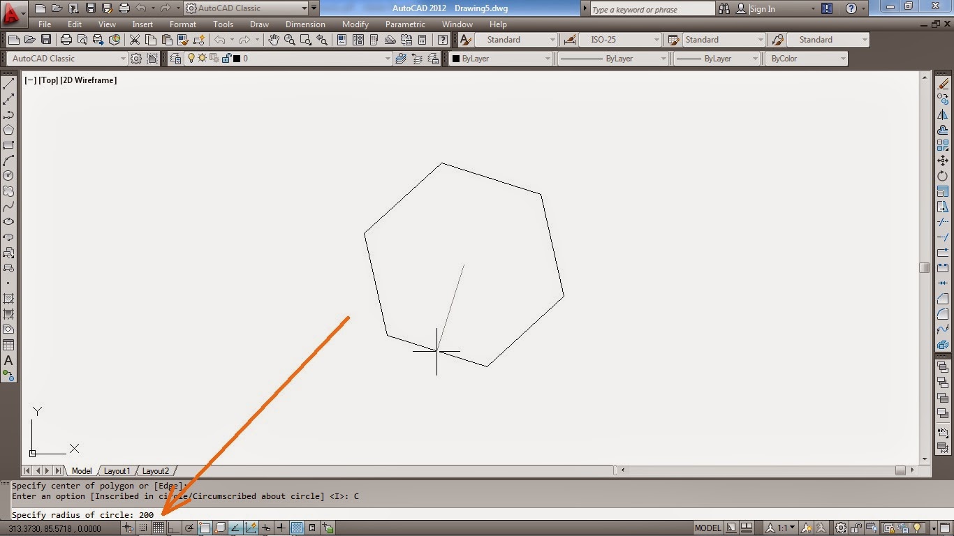 Mari belajar AutoCAD: Polygon tool