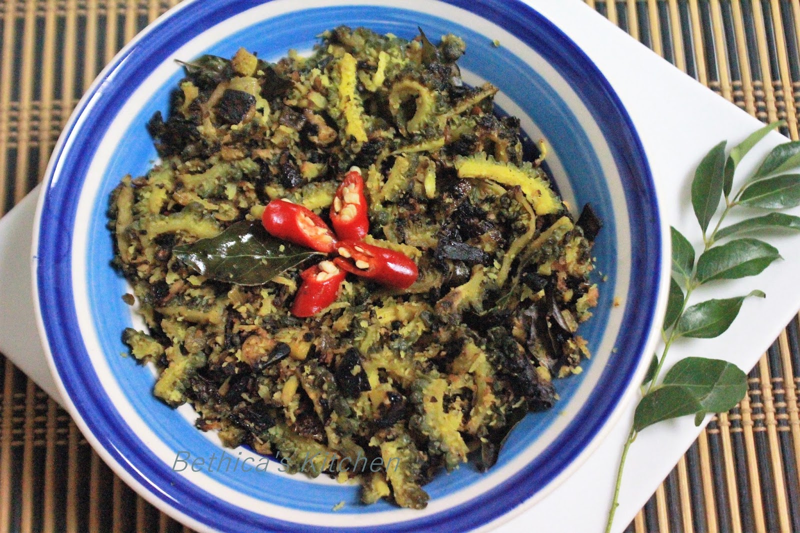 Bethica's Kitchen Flavours: Pavakka (Bitter Gourd) Thoran - Kerala Style