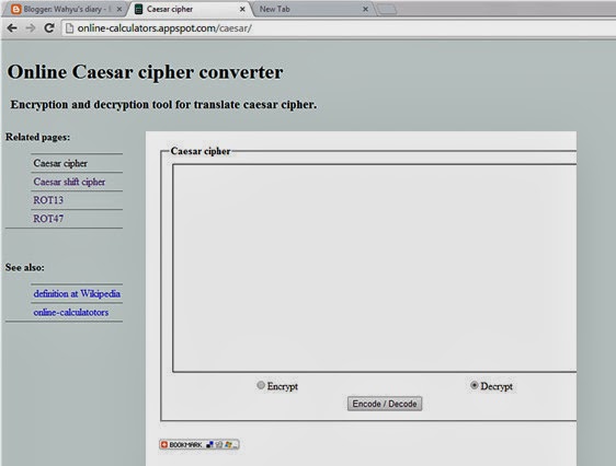 Wahyu's diary: KODE PENGAMAN MENGGUNAKAN KODE CAESAR DAN ROT