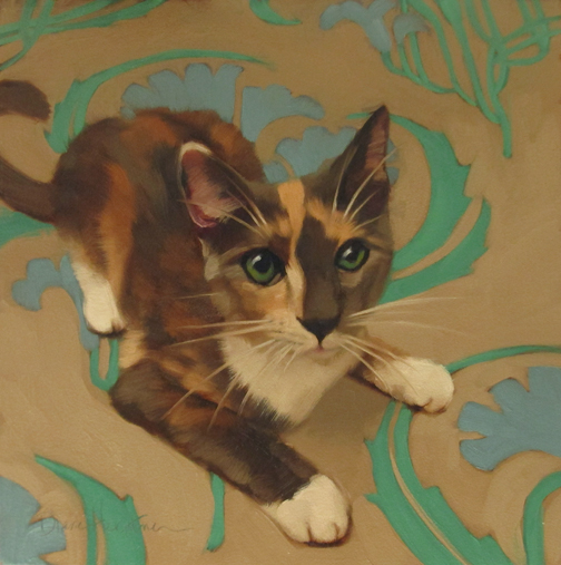 Diane Hoeptner: Harlequin painting of a diluted Calico