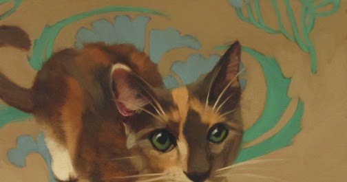 Diane Hoeptner: Harlequin painting of a diluted Calico