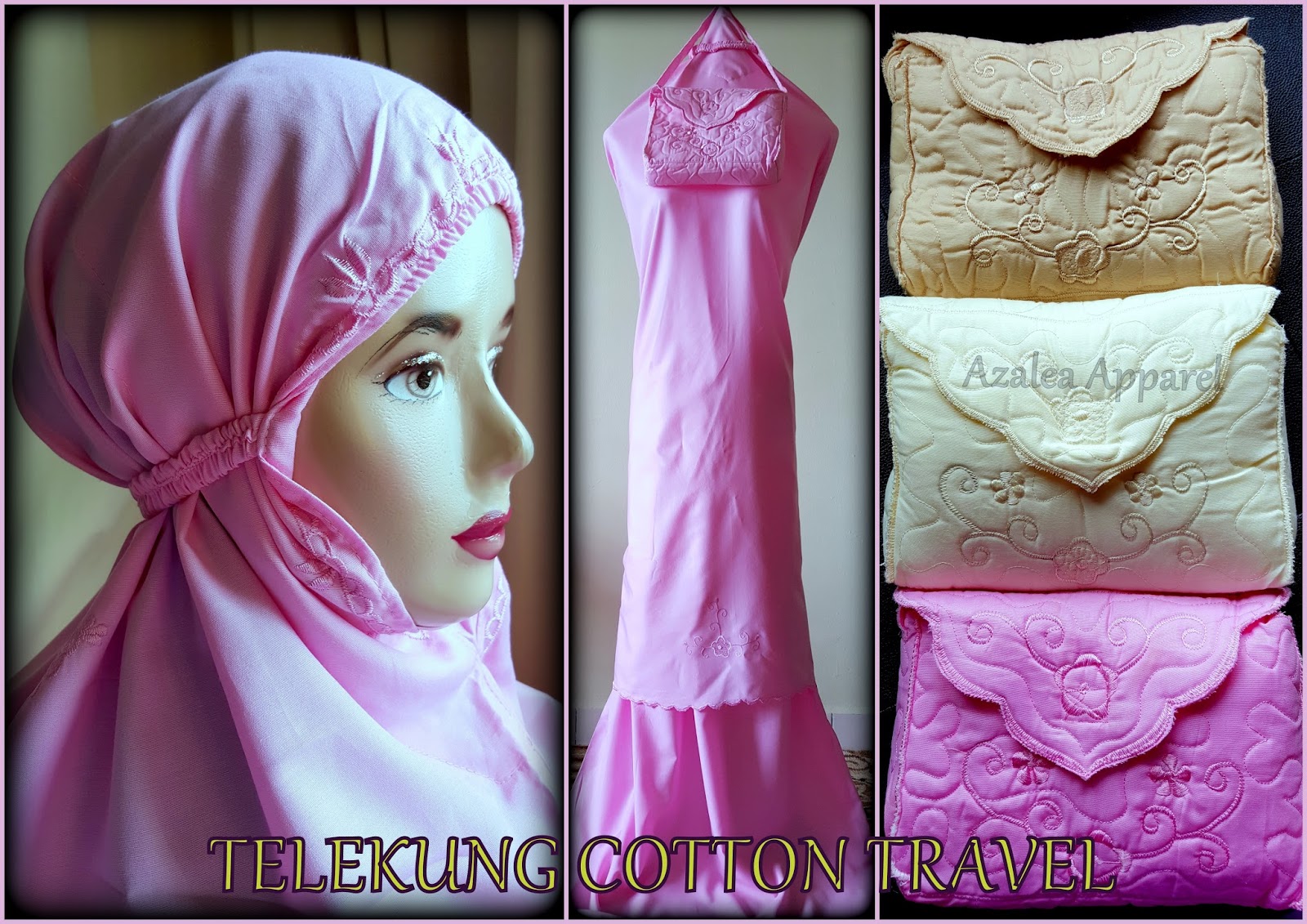 Telekung Solat Berkualiti, Murah dan Elegen: TELEKUNG COTTON TRAVEL