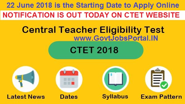 CTET Examination Notification 2018- Central Teacher Eligibility Test ...