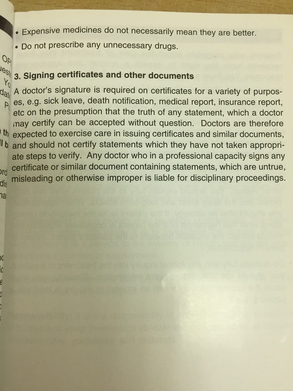 CODE OF CONDUCT FOR DOCTORS