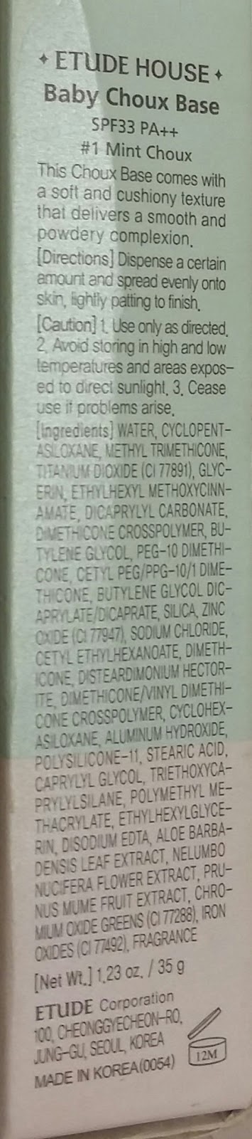 [Review] Etude House - Baby Choux Base (Mint Choux) | Chocowip