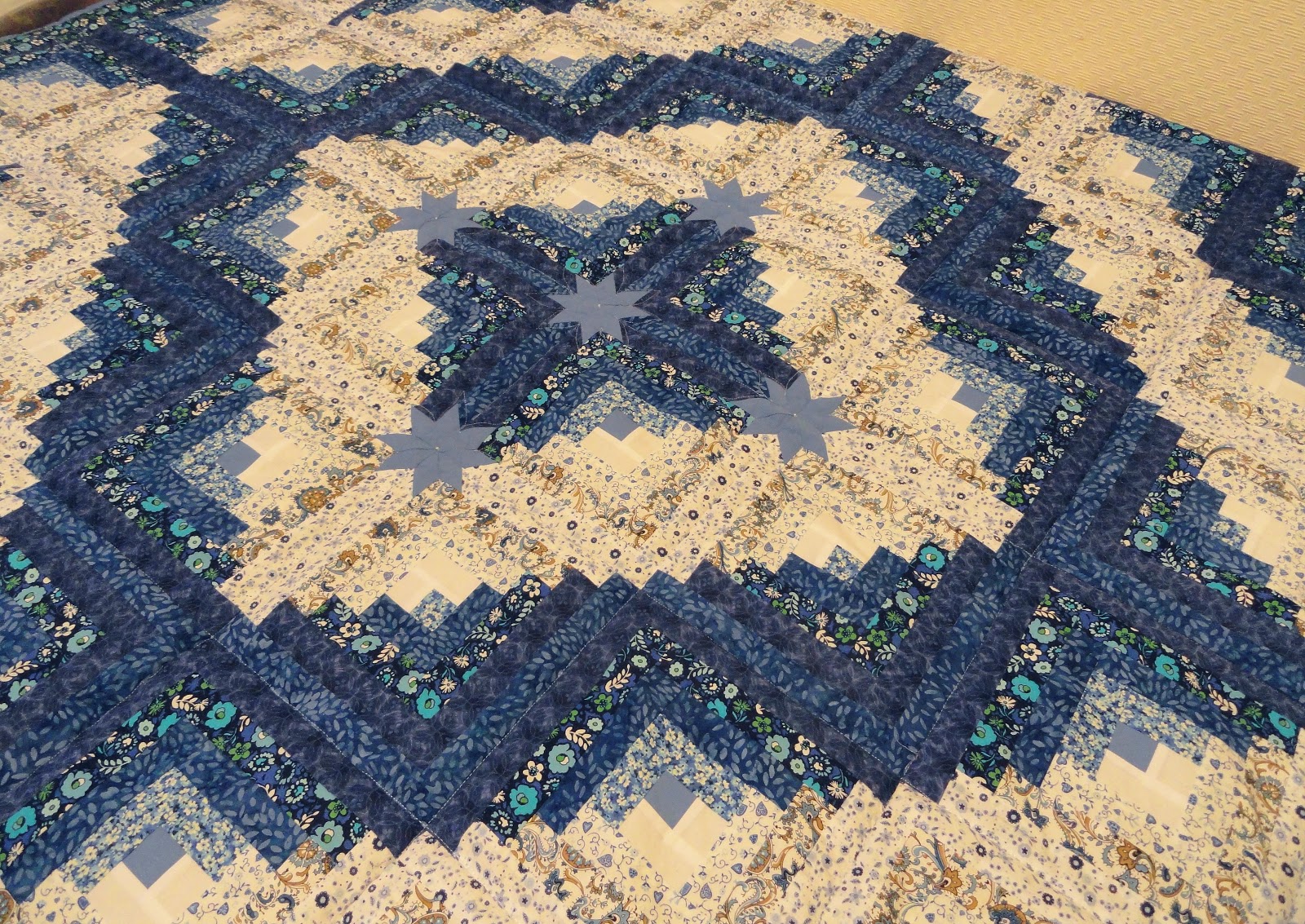 лоскутомания: очень синее одеяло