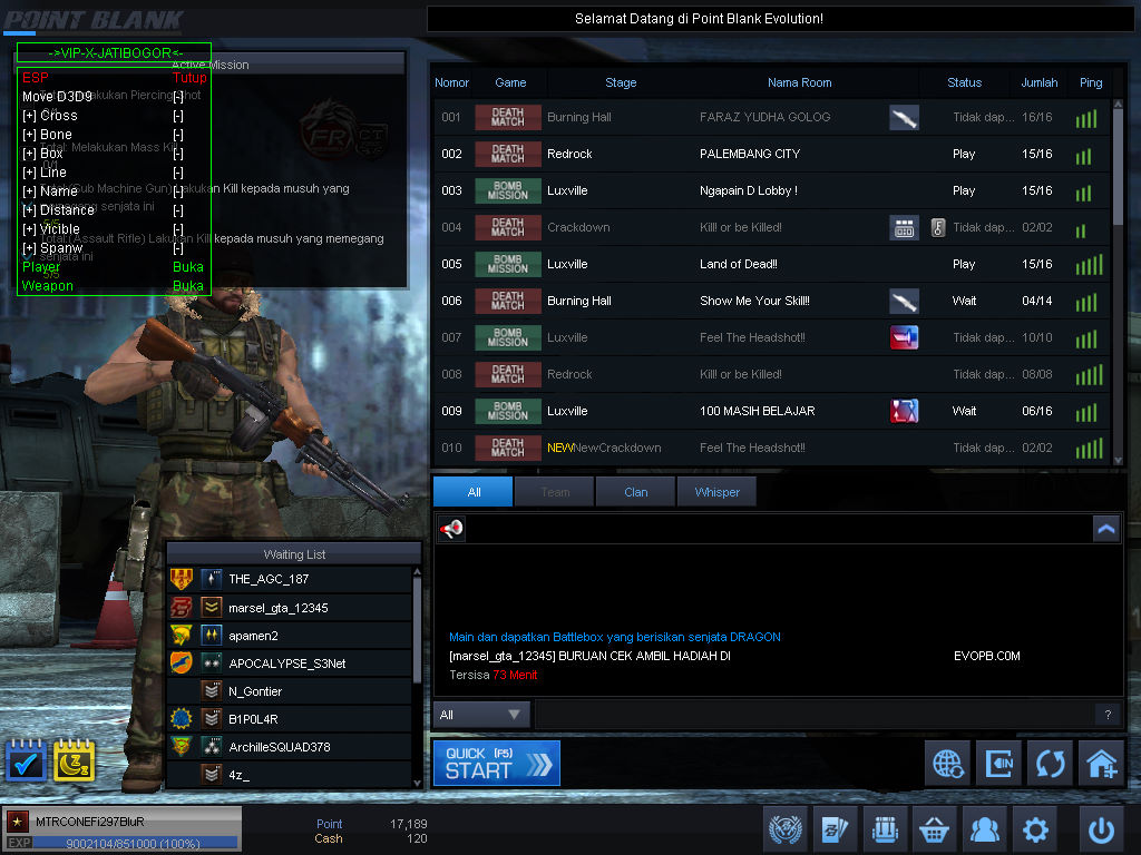 News Updated Cheat PointBlank Evolution 18 Agustus 2018
