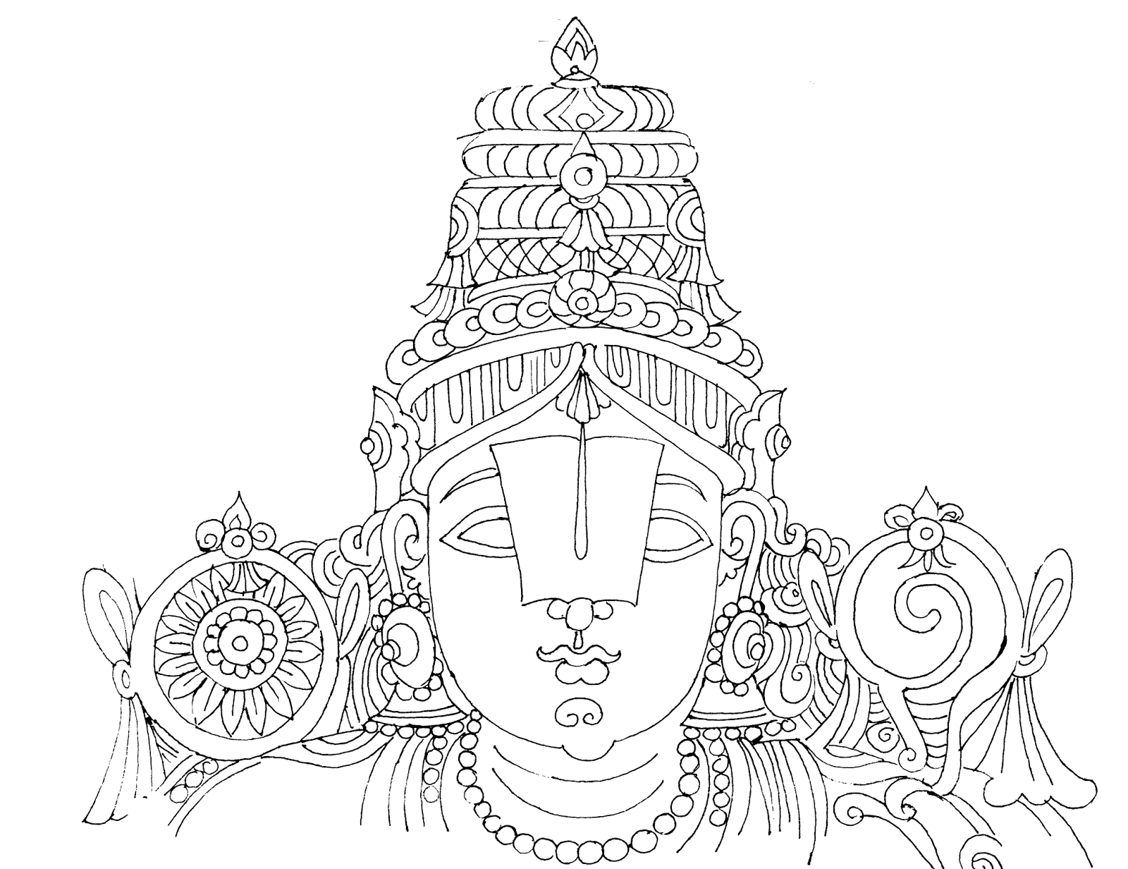 Tamil Cliparts: Venkatachalapathi Line Drawings for invitations