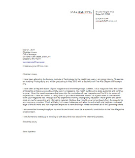 Class Assignments: Job Application Letter