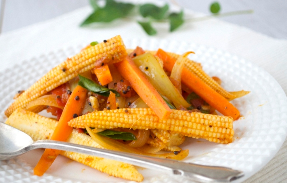 Cantinho Vegetariano: Mini Milho e Cenoura com Gengibre e Especiarias ...