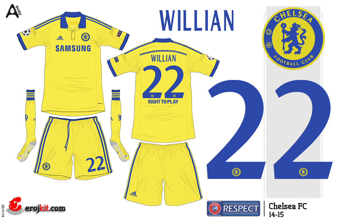 Kit Design, by eroj: 2014-15 Chelsea (Home, Away e Third)