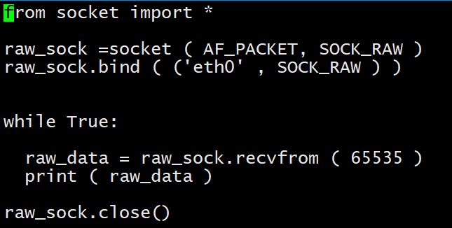 RAW_SOCKET Programming: Sniffer(dump) program