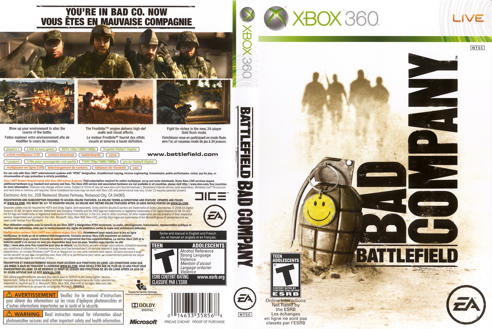 CAPAS - COVERS: CAPAS - XBOX360 - BATTLEFIELD BAD COMPANY